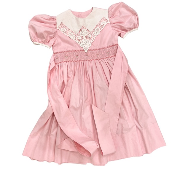 Vintage | Dresses | Vintage Smocked Moire Silk Girls Dress | Poshmark